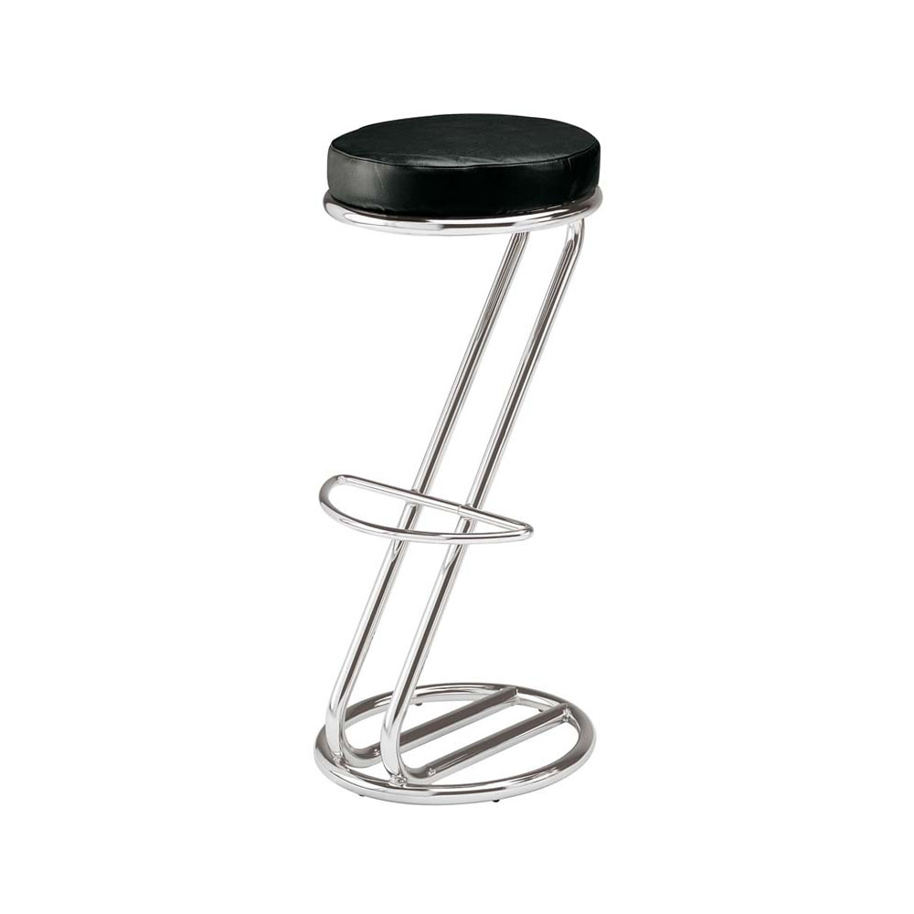 Z Bar Stool - Chrome and Black - Allens Hire