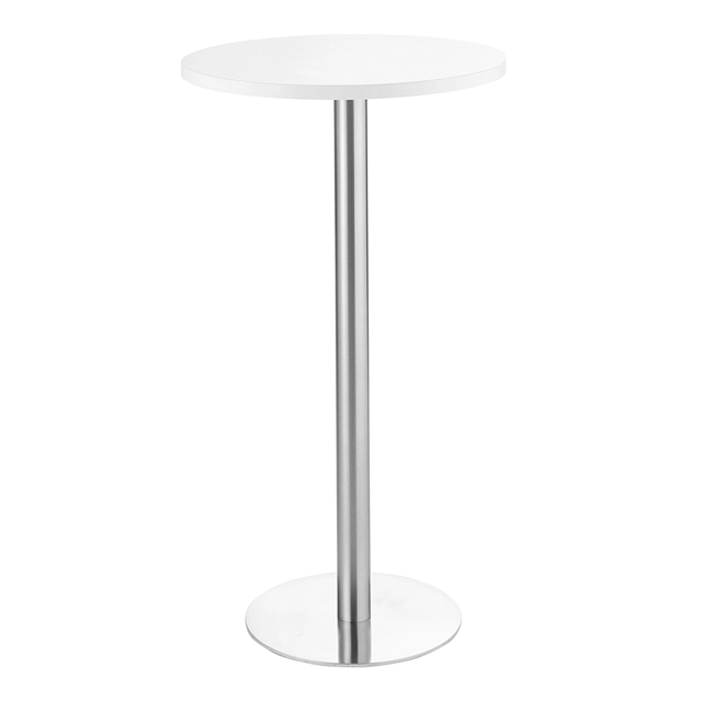 Round Poseur Table - White - Allens Hire
