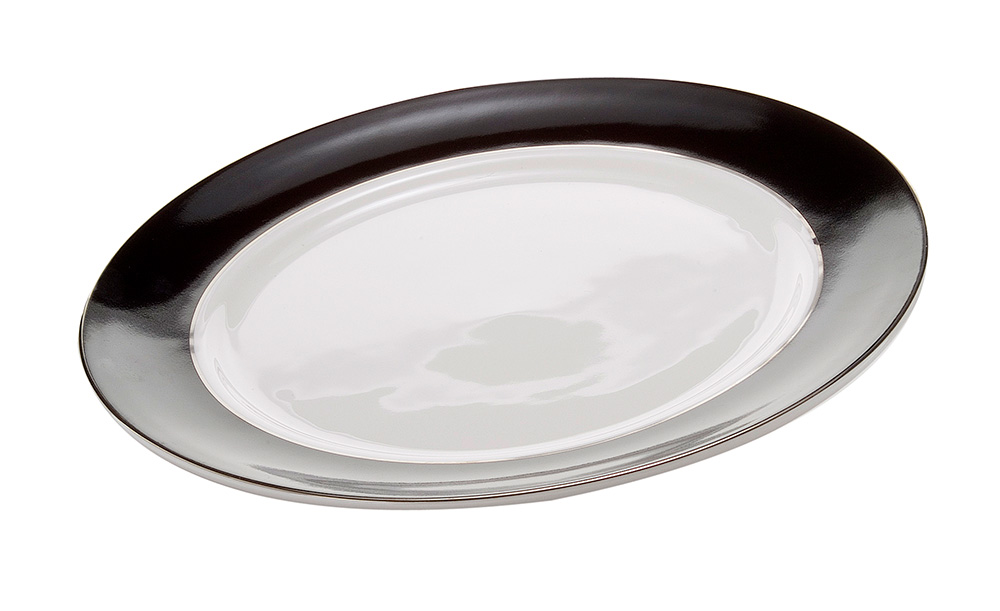 Coloured Rim Plate - Black 30cm - Allens Hire